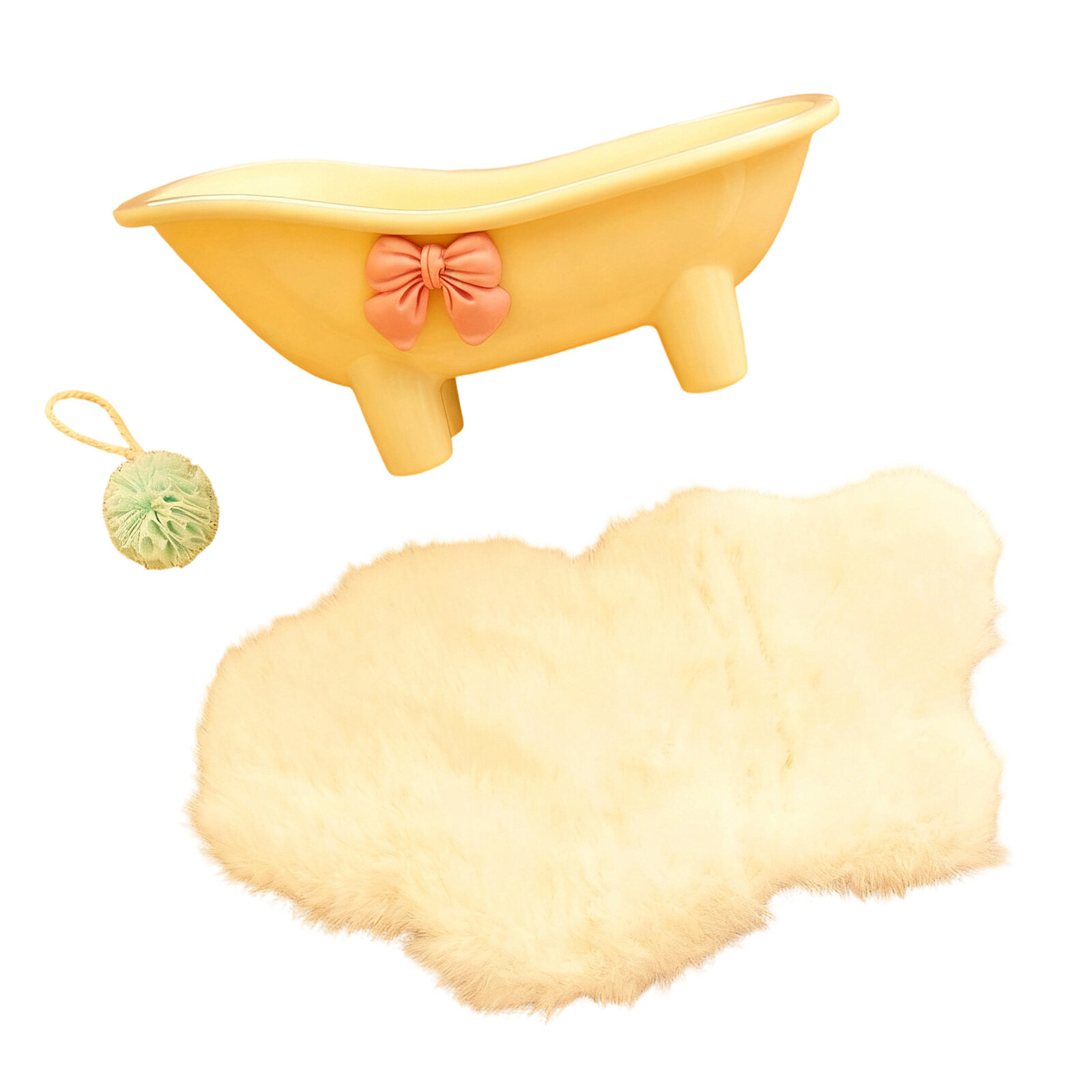 Маленькая ванна с мочалкой 1/12 мебель для ванной комнаты кукольного домика