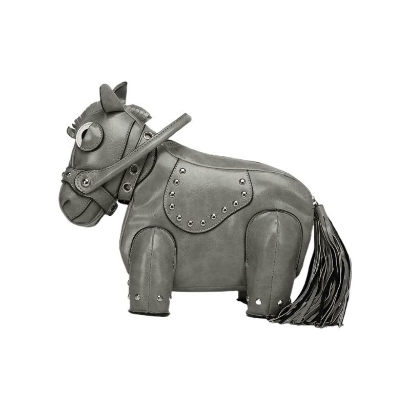 Сумка-кроссбоди в форме лошади, Серый