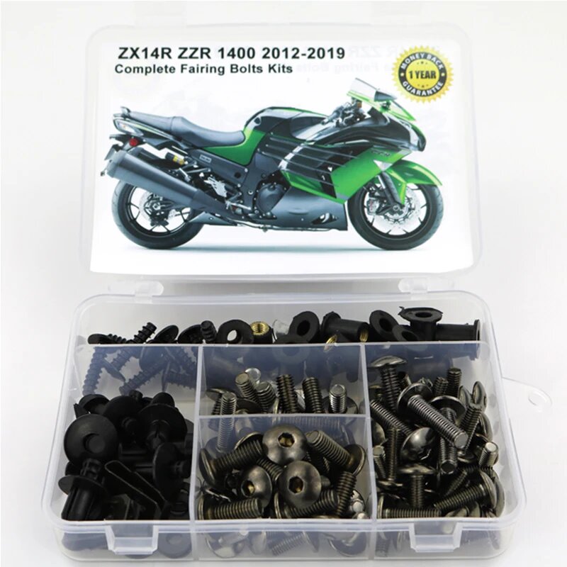 Комплект болтов для мотоцикла Kawasaki ZX14R ZZR1400 2012-2024, зажимы, гайки, обтекатели, защитные болты