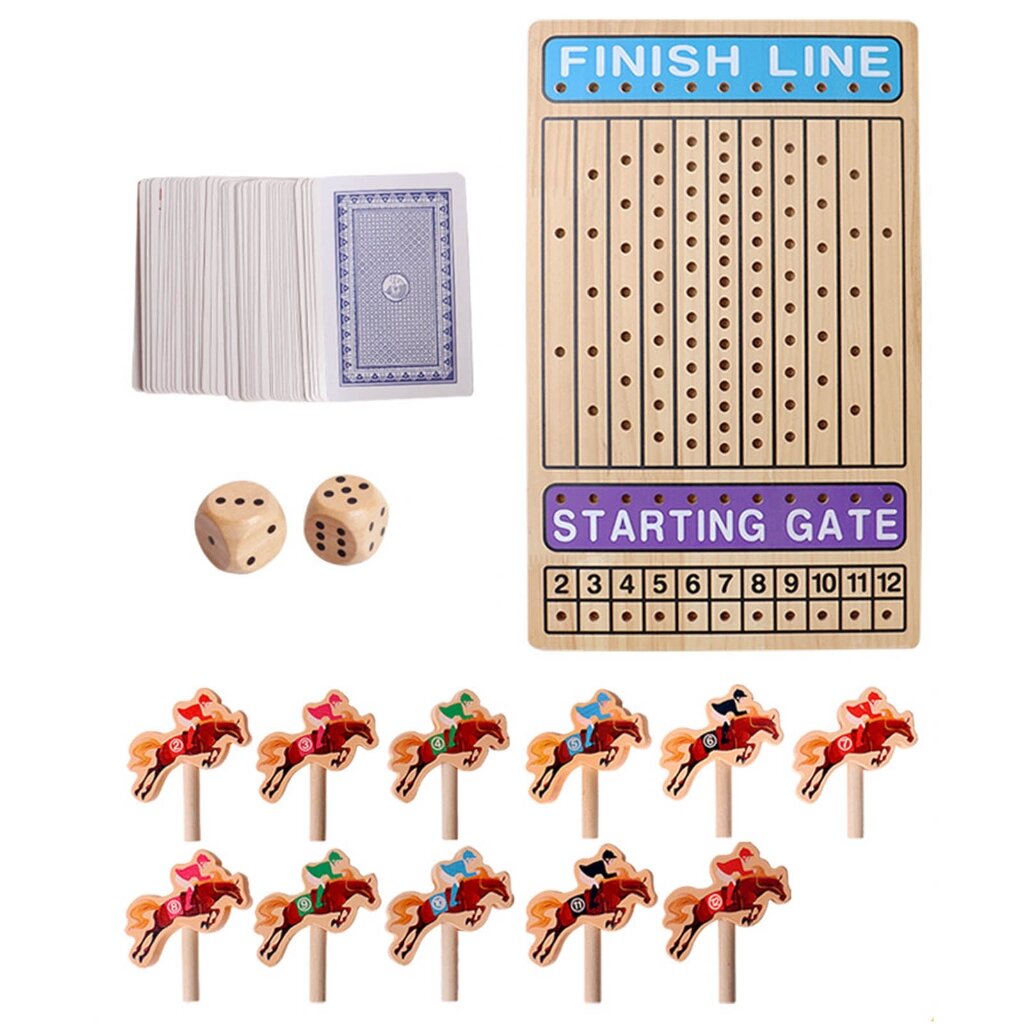 Настольная игра из массива дерева "Скачки" карточная игра