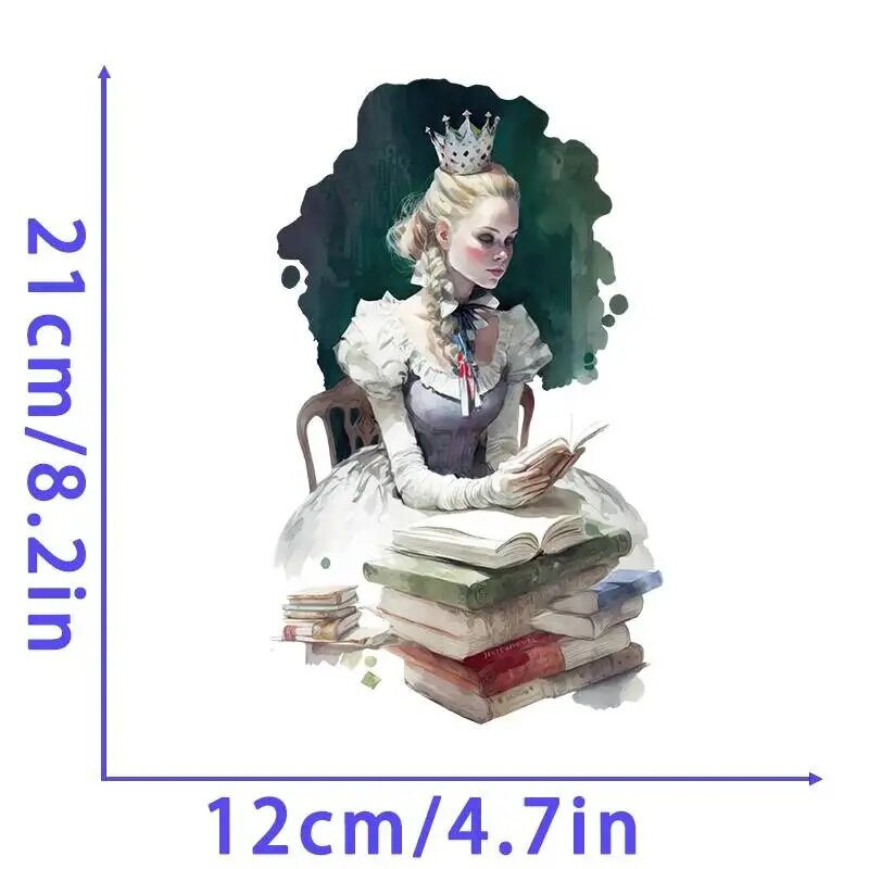 Трансфер DTF "Принцесса с книгами", 21x12 см, NTH-00149-5