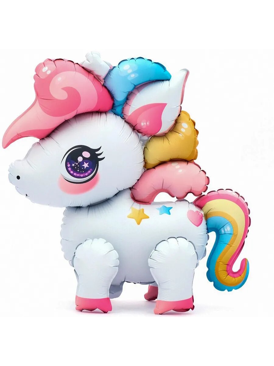 Шарики воздушные фольга "Малыш единорог" матовый