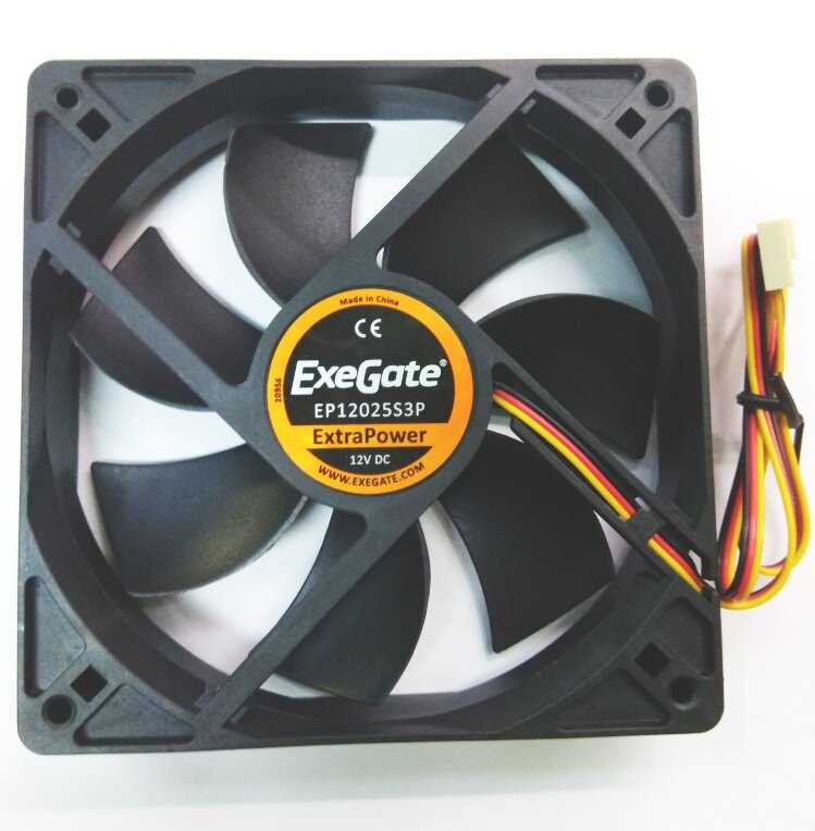 Вентилятор 120x120x25 Exegate ExtraPower EP12025S3P, 1800rpm, 28dB(M), 0.23A, SLB, 3pin