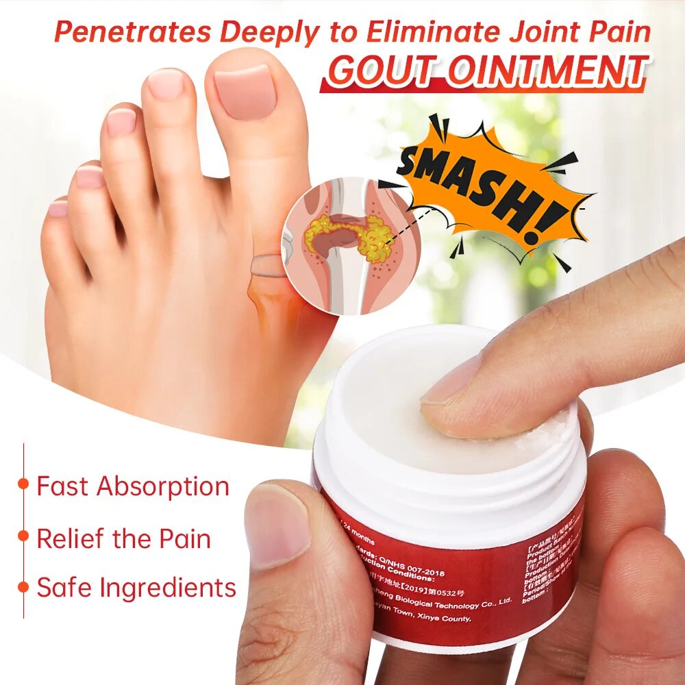 Мазь Gout Ointment от подагры, для ног коленного сустава обезболивающая, 10 гр