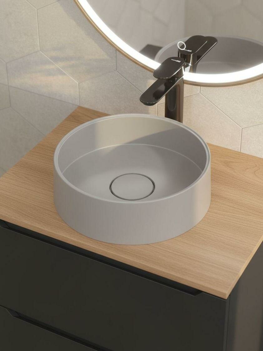 Раковина накладная Uperwood Tanos Quartz 35 RTanosQuartz35J жасмин, кварцевый композит
