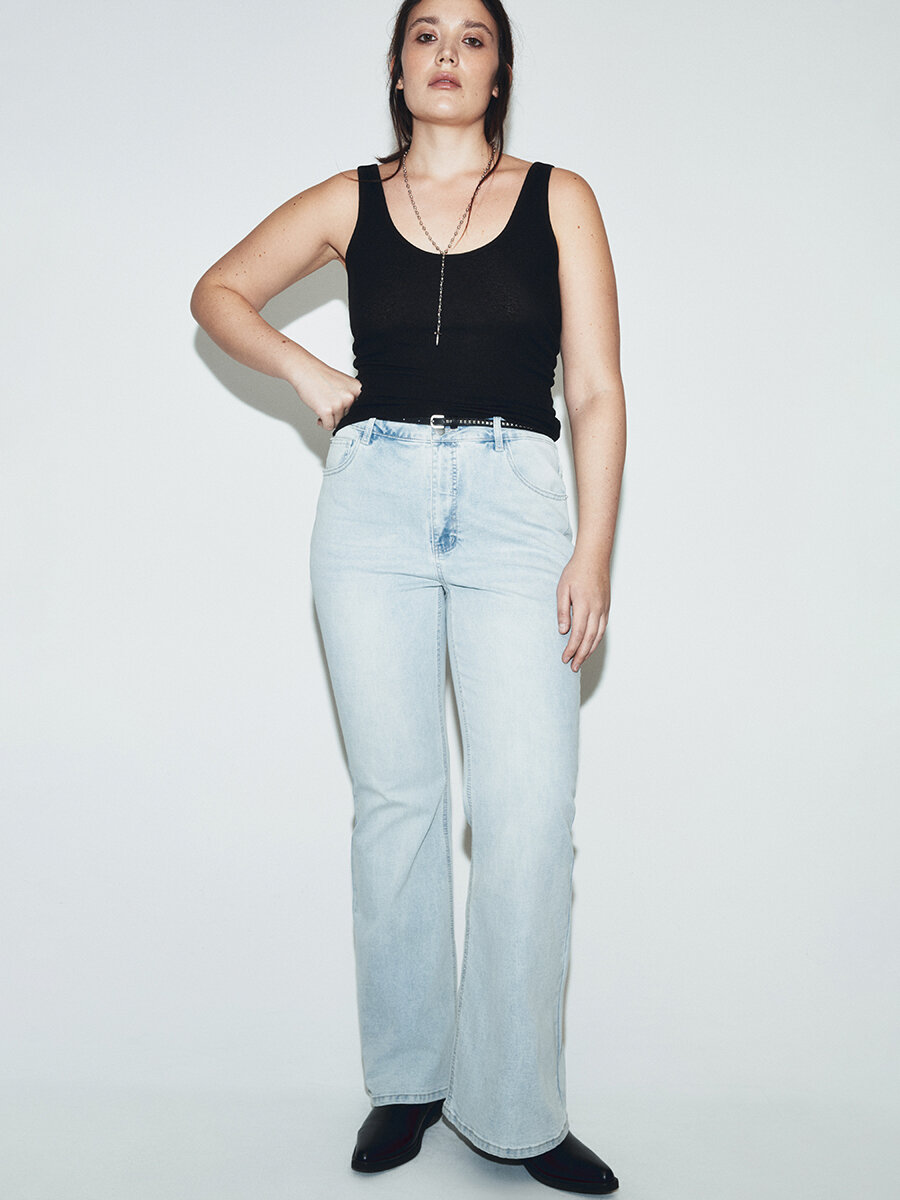 Джинсы клеш Plus size 