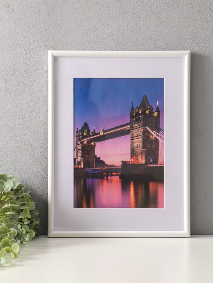 Фоторамка для фото 30×40 см, с паспарту 21×30 см, Vivo, белый