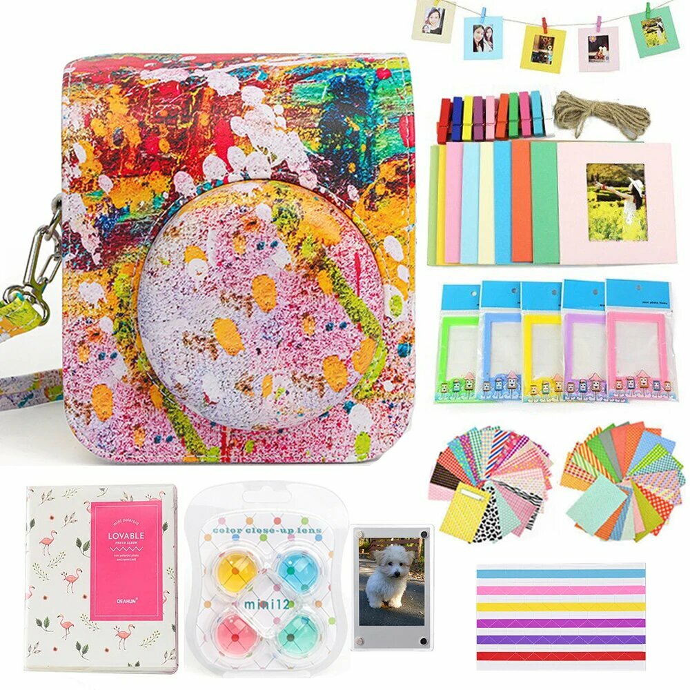 Чехол для Fujifilm Instax Mini 12 из искусственной кожи + набор аксессуаров Abstract Painting