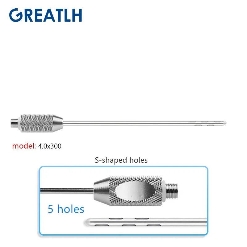Автоклавируемая канюля для липосакции GREATLH 4.0x300mm
