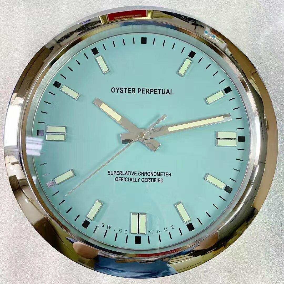 Настенные часы Rolex Shenzhen Swiss 14inch в металлическом корпусе со светящейся бесшумной залом, подходящие для