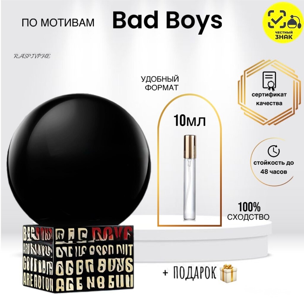 Парфюмерная вода, по мотивам Bad Boys, Бэд Бойс, унисекс, 10мл