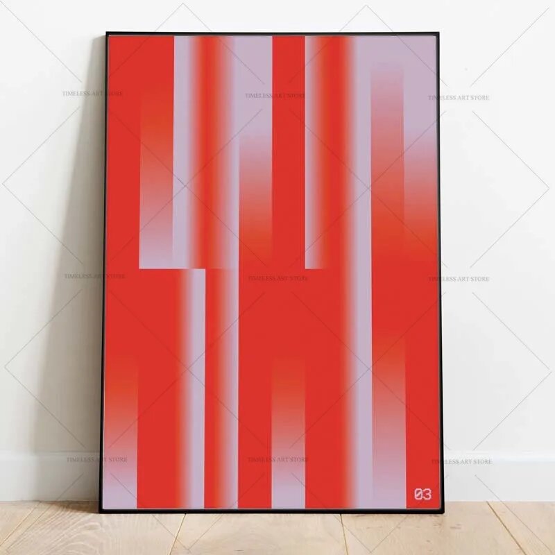 Красная абстракция на холсте 50x70 см без рамы