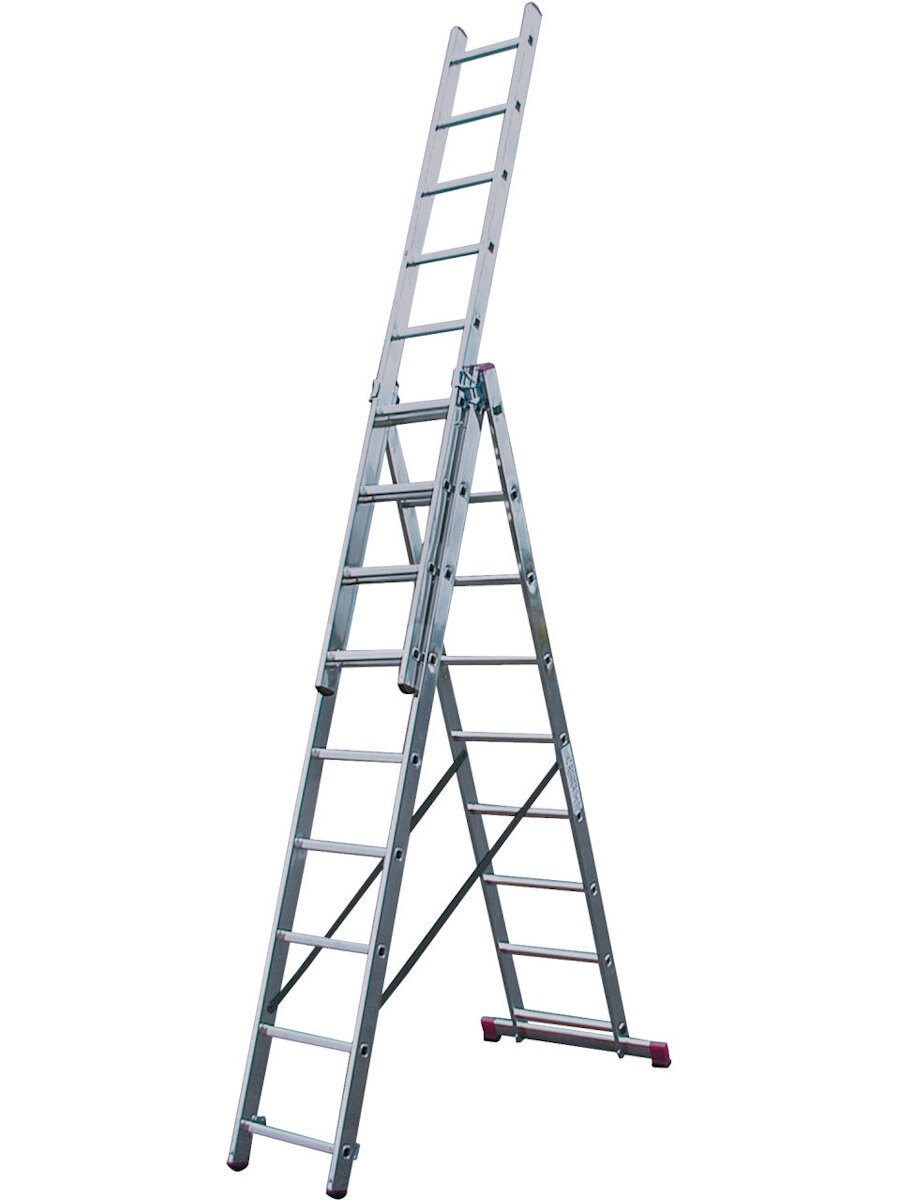 Лестница Krause 10391 алюминий, 3х9 ступеней, 3,5-6,2 м, до 150 кг
