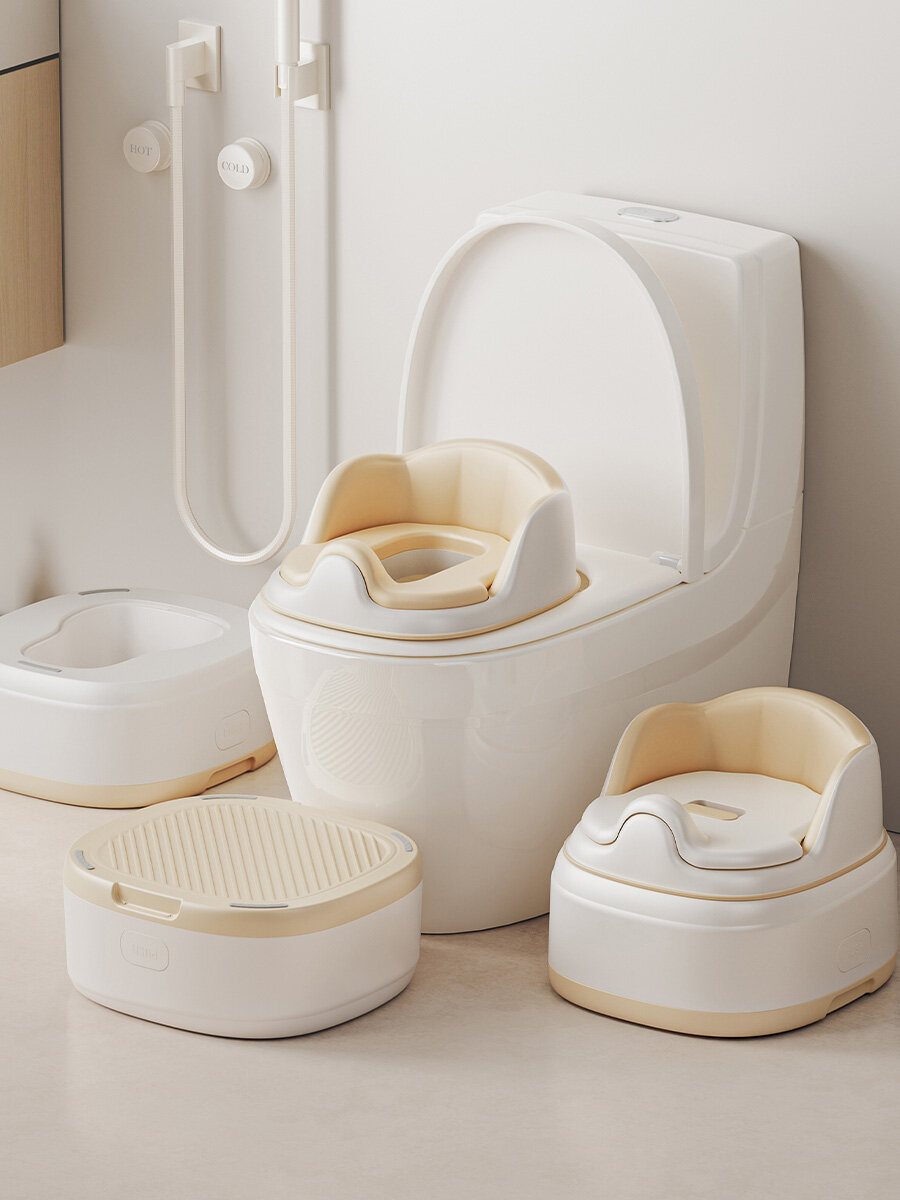 Горшок детский 3 в 1 (горшок, накладка на унитаз, ступенька), бежевый