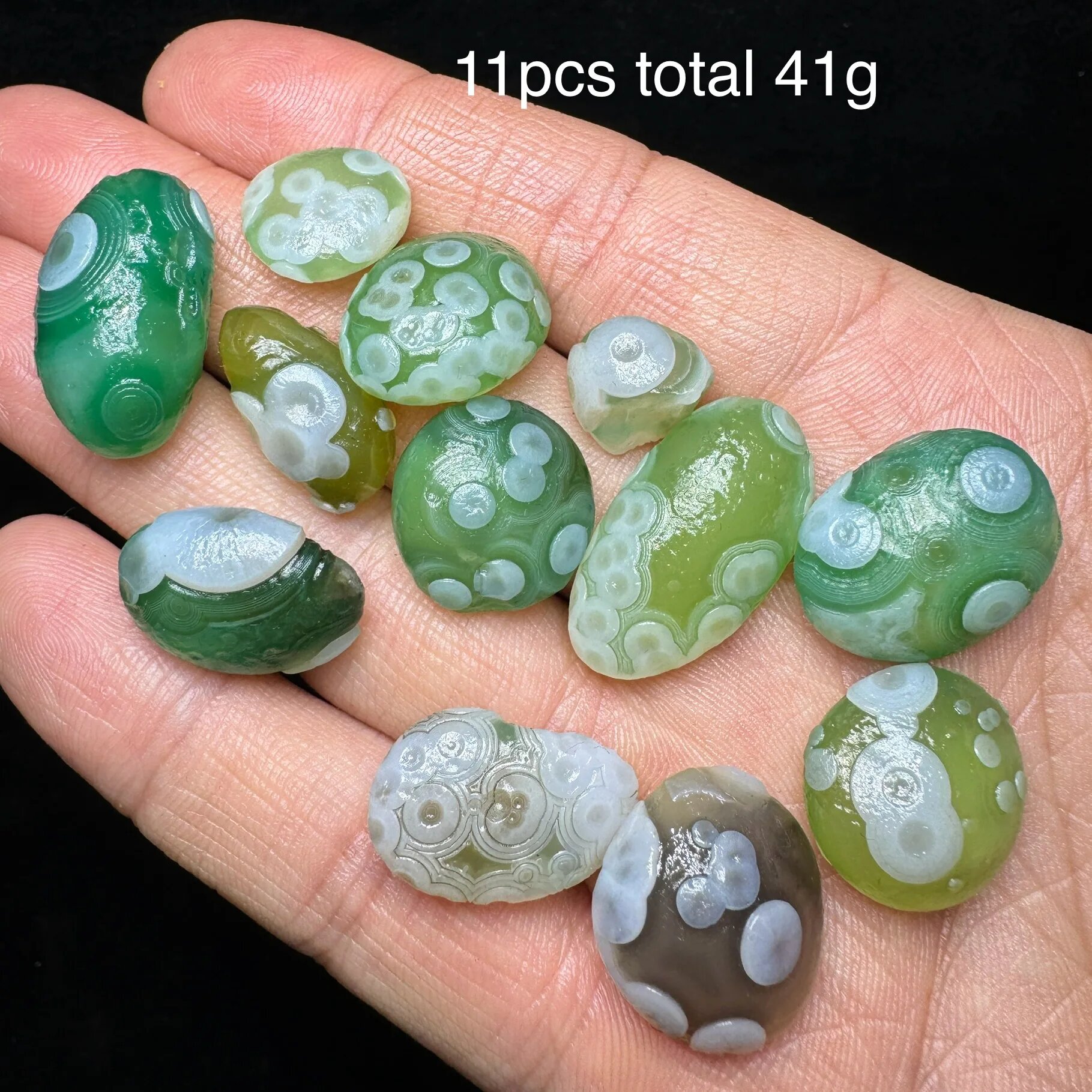 Зеленый сардоникс агат из Алхаса Гоби GK1-22 09GK