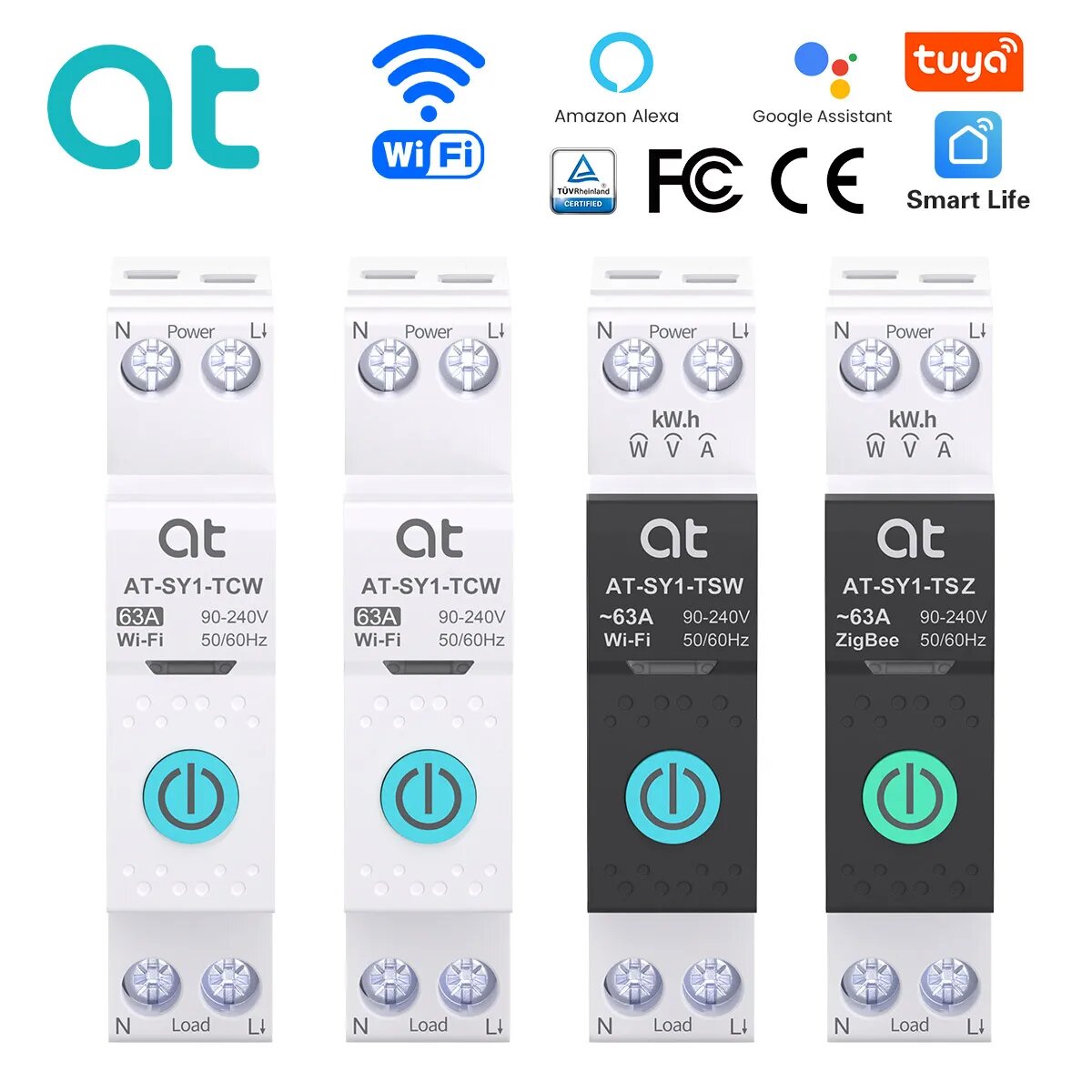 Автоматический выключатель ATELE TUYA WIFI 1P 6A SY1 с метрингом