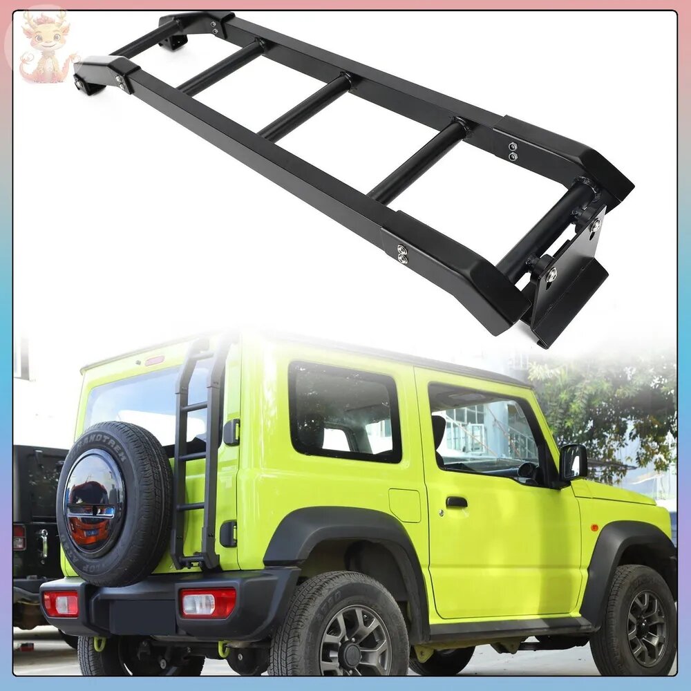 Рейлинг автомобильный, Прямоугольная поперечина, 98 см для Suzuki Jimny, черный металлический