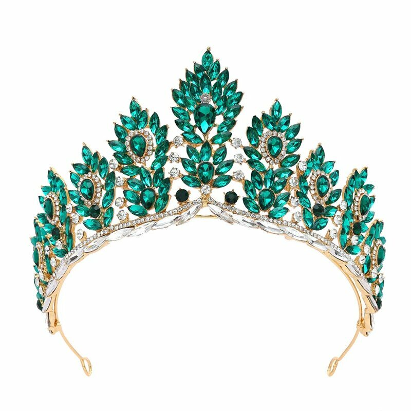 Диадема Cenmon из горного хрусталя Изумрудный, Gold Green