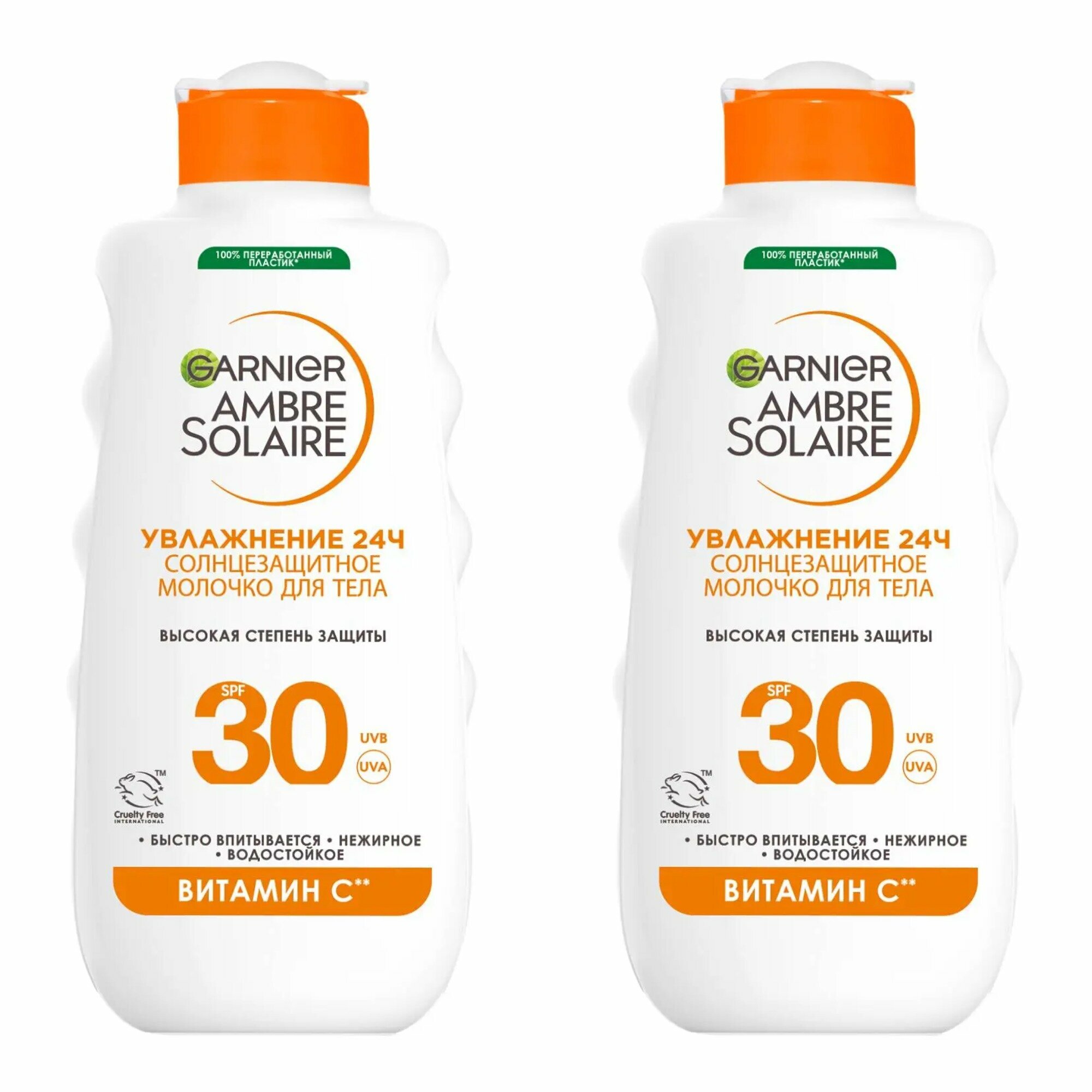 Молочко для лица и тела, Garnier, Ambre Solaire, SPF30, 175 мл, 2 шт