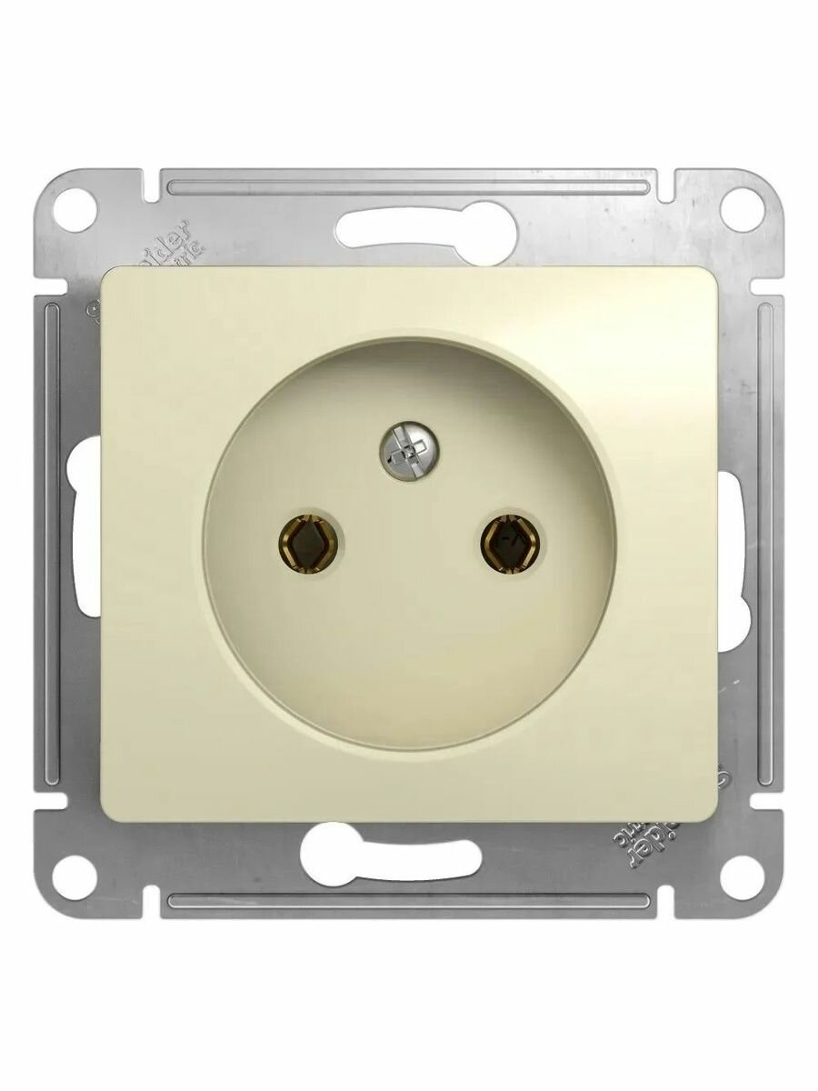 Розетка одинарная СП Glossa 16А IP20 без заземления механизм бежевый Systeme Electric GSL000241