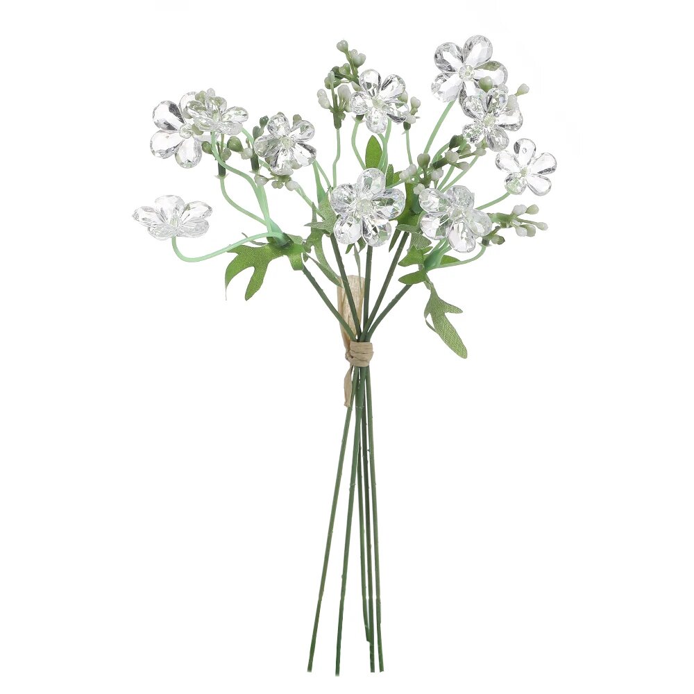 Искусственный шелковый букет из хрустальных бусин 5 шт. 28 см