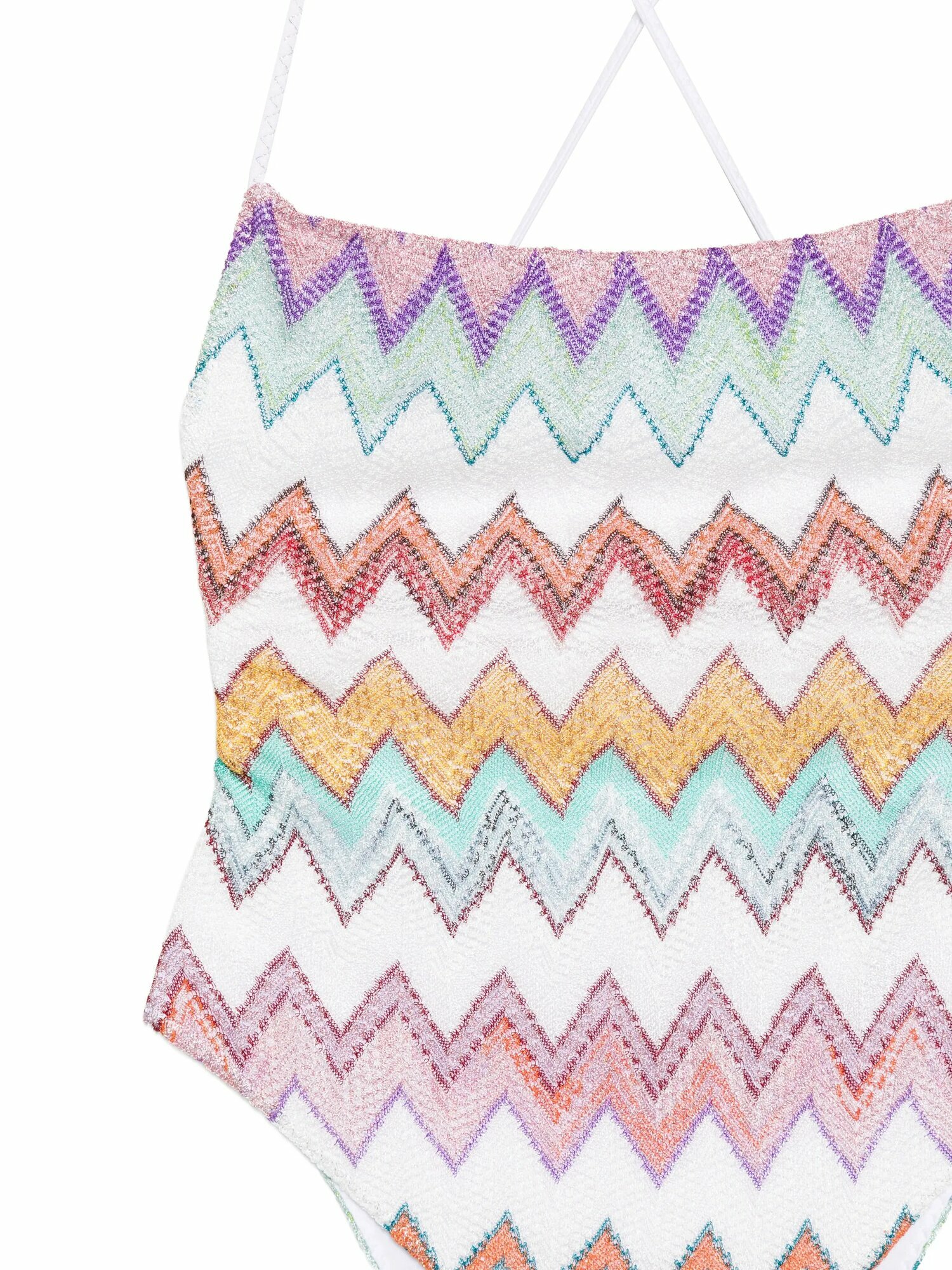 Купальник Missoni Chevron-pattern swimsuit, размер 44, белый — фото 1
