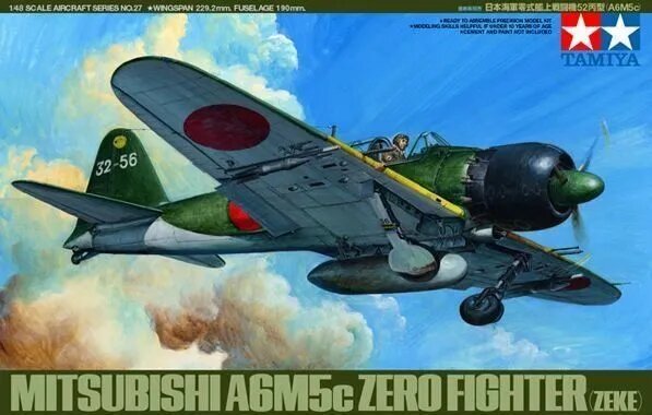 Tamiya 61027 1/48 Модель Набор A6M5c Тип 52 Эй Zero Fighter (Зике)