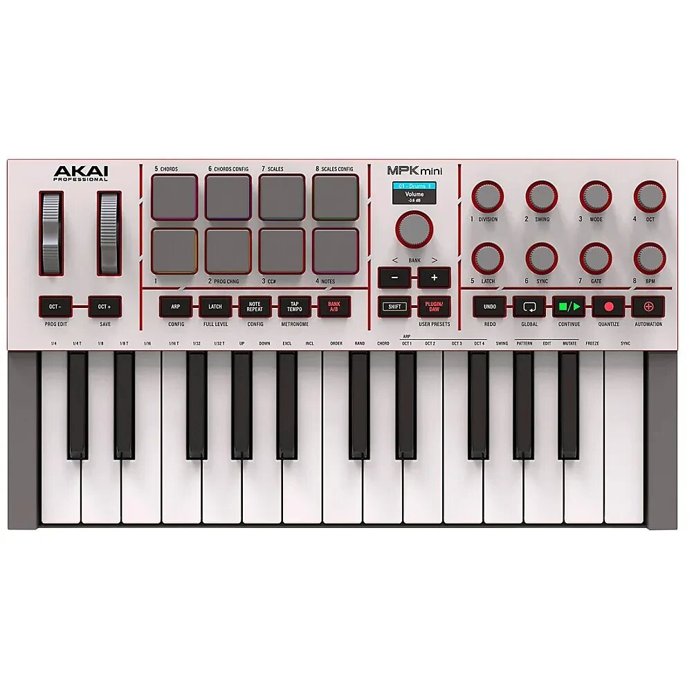 MIDI-контроллер Akai Professional MPK Mini MK4 25-Key, 8 Pad, White