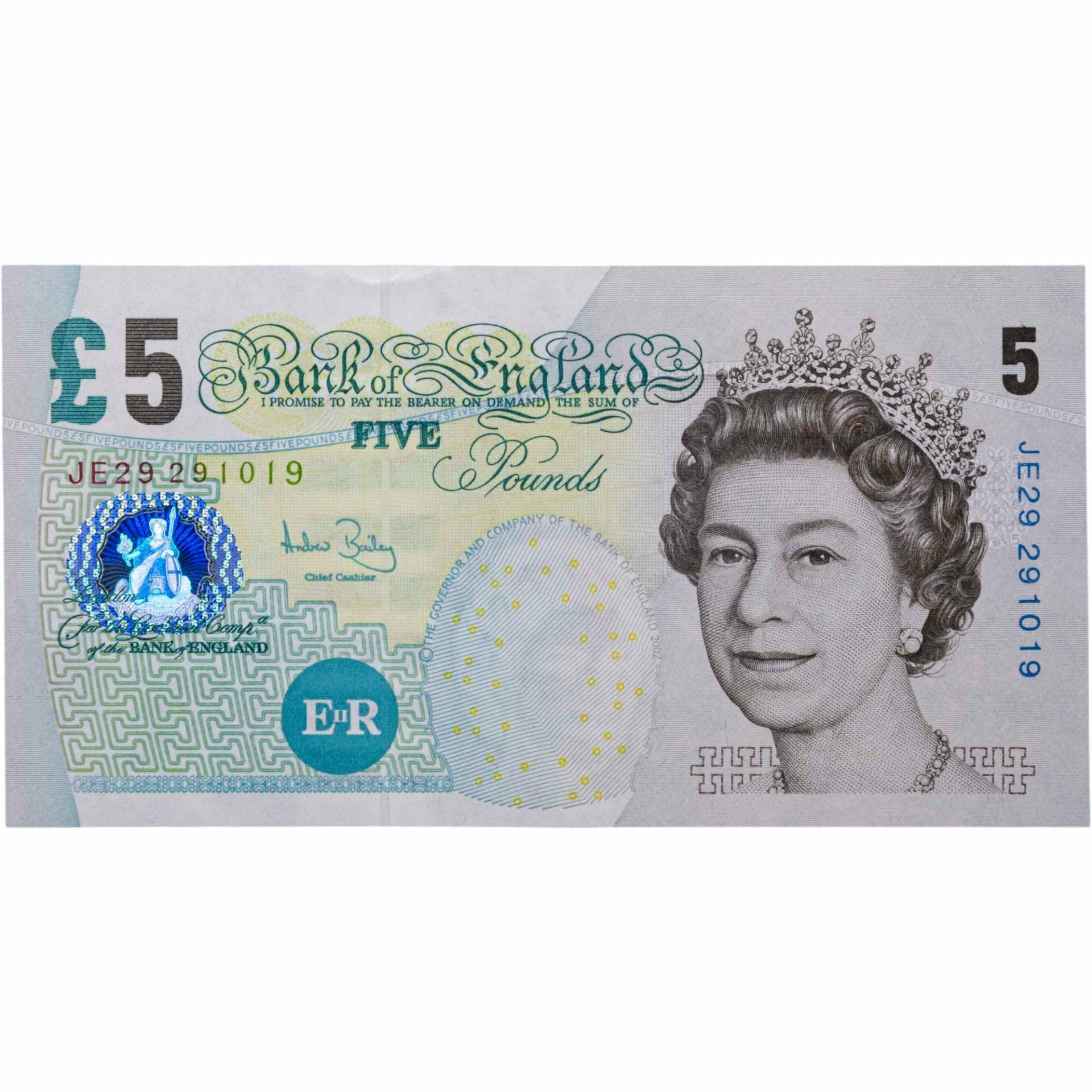 Англия 5 фунтов 2002