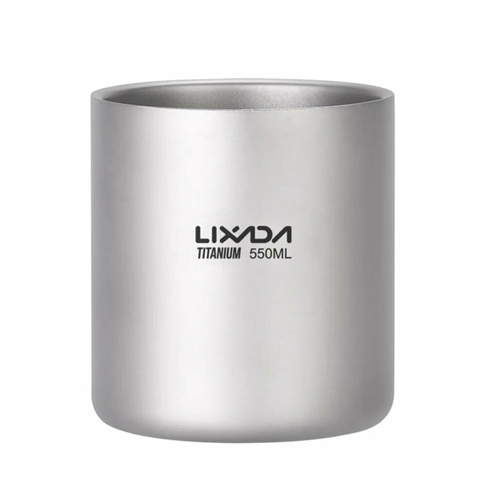 Lixada 550 мл Титановая чашка для воды с двойными стенками, чашка для чая, кофейная