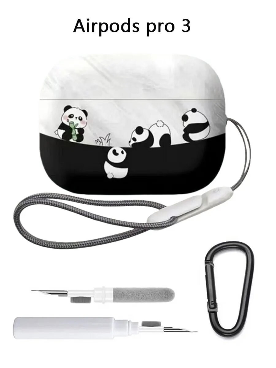 Противоударный силиконовый чехол Panda для AirPods Pro 3
