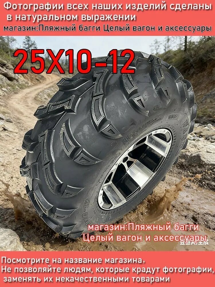 WANDA Шины и диски квадроцикл 25X10-12 Колеса в сборе 12х9" PCD4xх110 ET0 D68, 1 шт.