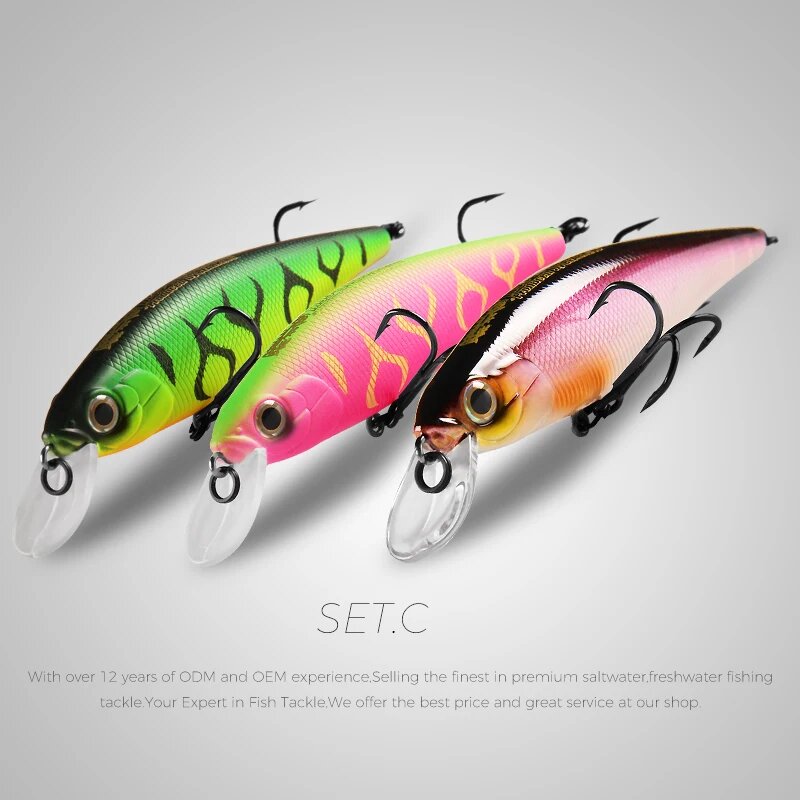 Блесна BEARKING Squad Minnow, 95mm, Розовый, Set.C