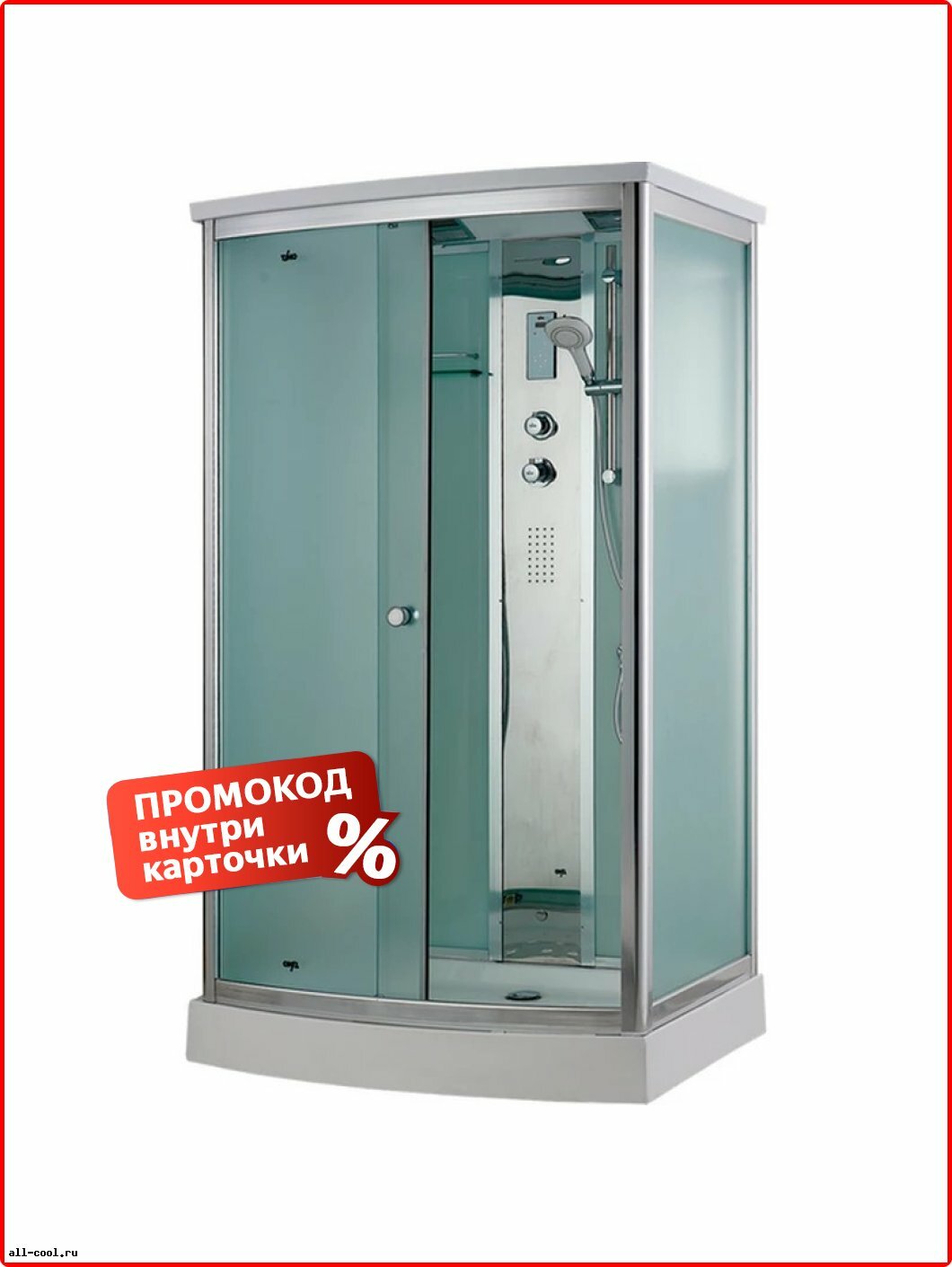 Душевая кабина Timo Duilio 120x90 низкий поддон, асимметричная, гидромассаж, подсветка, сиденье