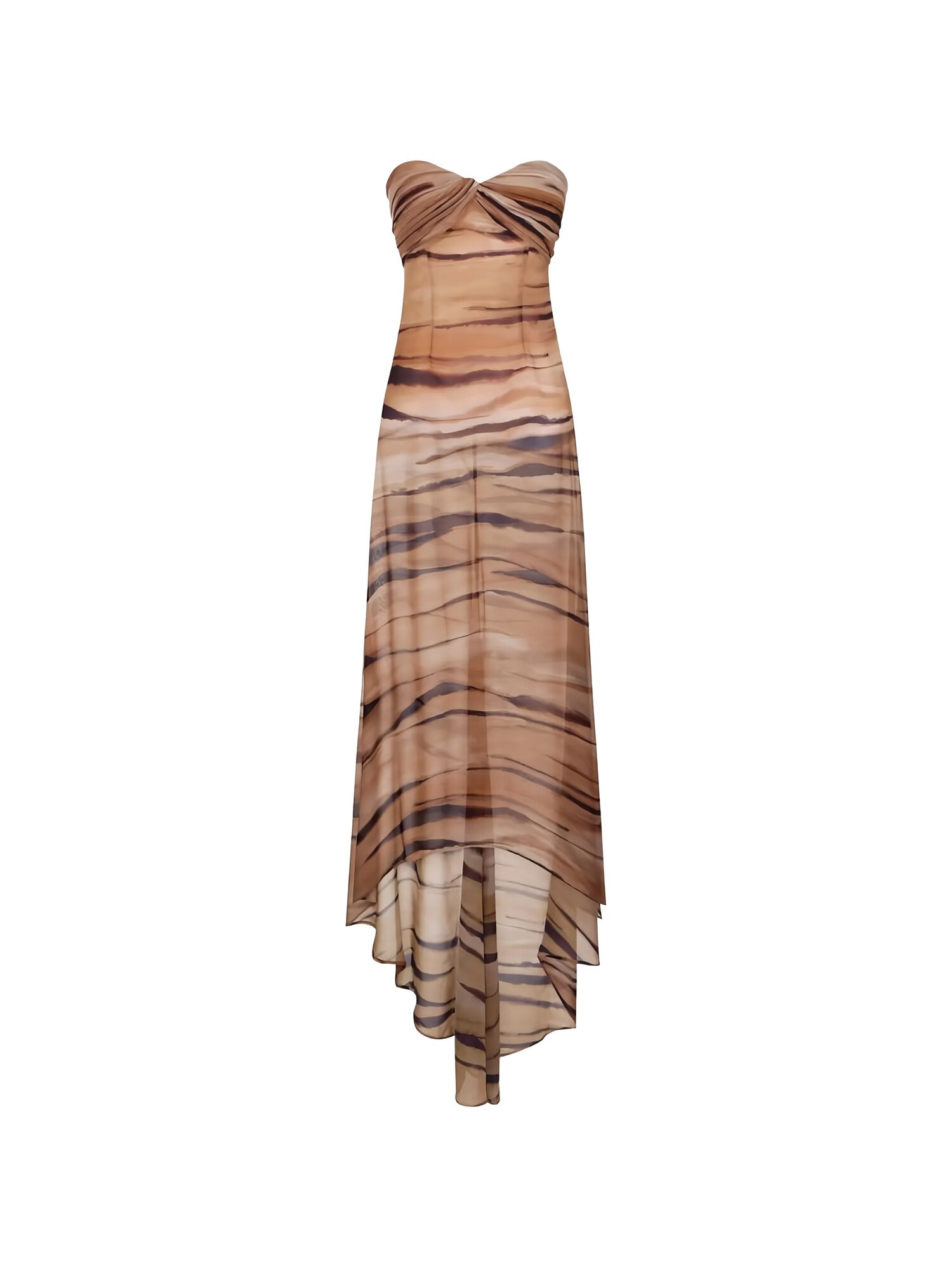 Платье Strapless tiger-print maxi dress