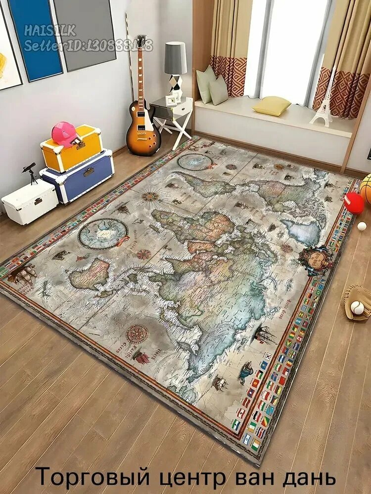 Ковер Винтажная карта мира 150x200 см