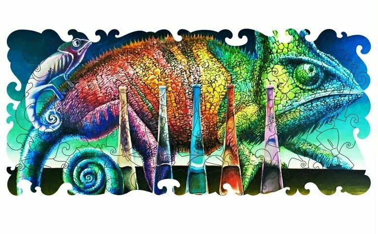 Melograno Пазл ART. Елена Брижеватая. Хамелеон 75 деталей, размер детали 2,5см MPZCAR3-S