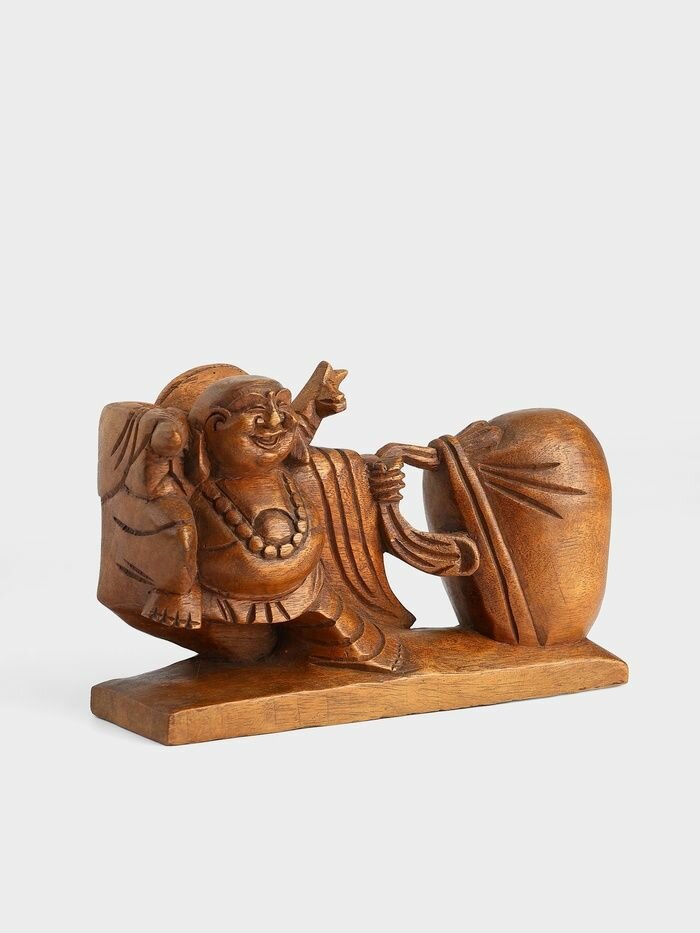 Сувенир Хотэй с сумкой , 20 6 13 см, дерево суар