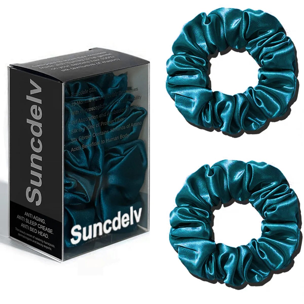 Шелковые резинки для волос Suncdelv, 2 шт, Цвет: 16