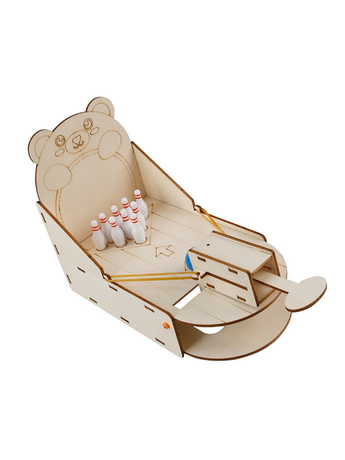 Набор для творчества из дерева, миниатюрная игрушка для игры в боулинг для развития детей