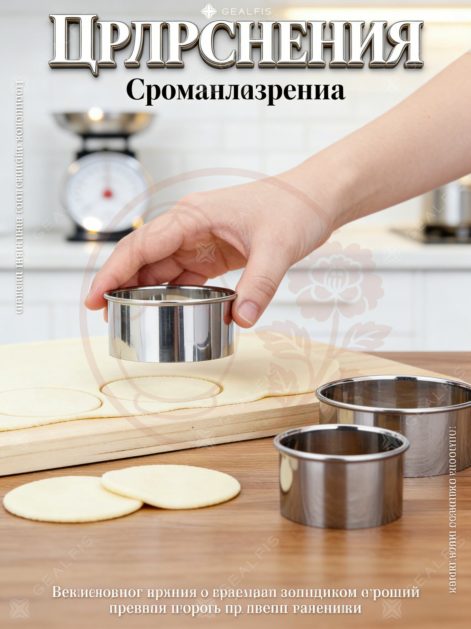 Формы для пельменей из нержавейки набор 3 шт, прочные ножницы для теста диаметры 5.5-7.5 см