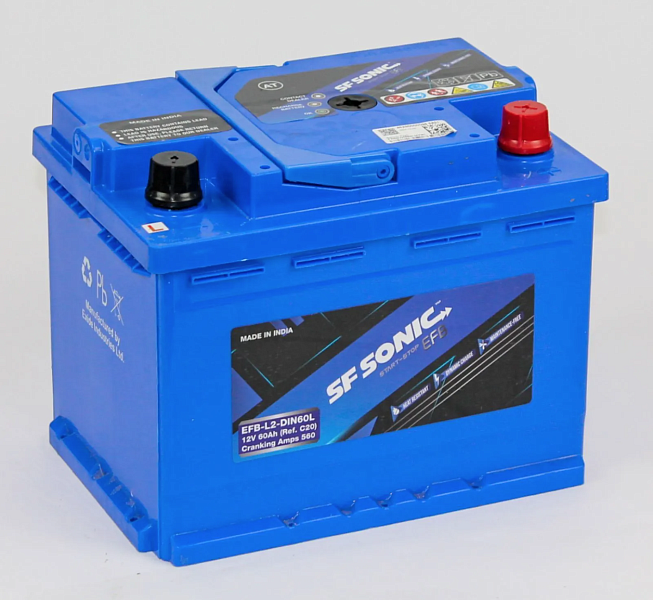 Аккумулятор автомобильный SF SONIC EFB L2 60Ah 560A ОП (242х175х190) L2 242x175x190