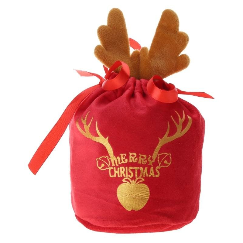 Мешочек-подарок с завязками, красный