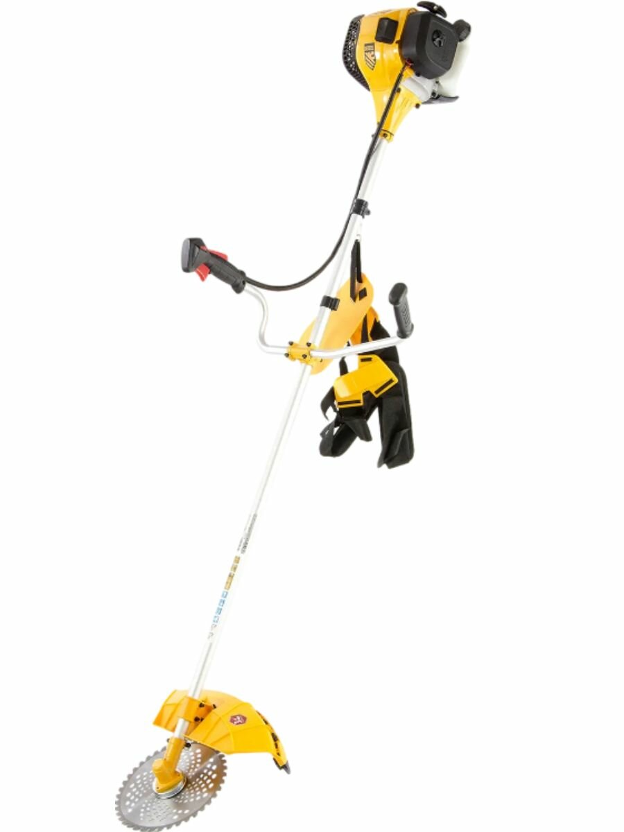 Триммер бензиновый Denzel DGT 520, 52 см3, неразъемная штанга, желтый, 96238