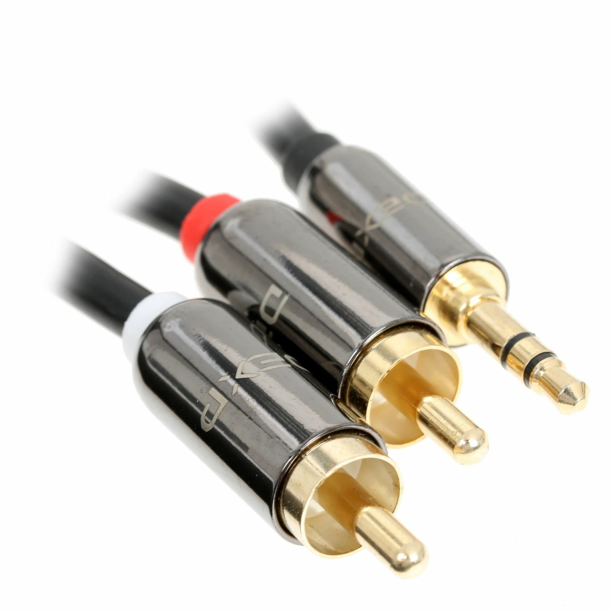 Кабель DEXP jack 3.5 мм - 2RCA 3 м черный