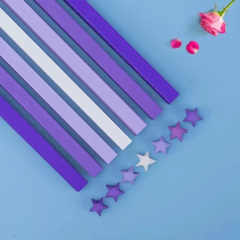 Звездное оригами с фиолетовым градиентом, короткое, 22 см (540 листов в упаковке)
