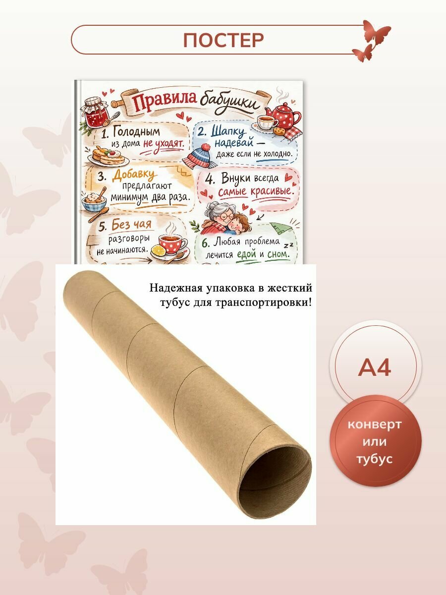 Постер Правила Бабушек А4 — фото 1