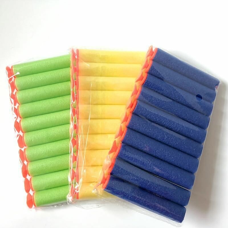 Мягкие пули для бластера Nerf и игрушечного оружия, патроны EVA с присосками, 10 штук, 7.2 см, желтые