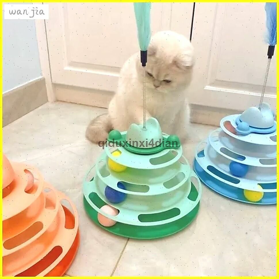 Кошачья игра-пирамидка /Игрушечная башня для животных/Мятно-зеленый