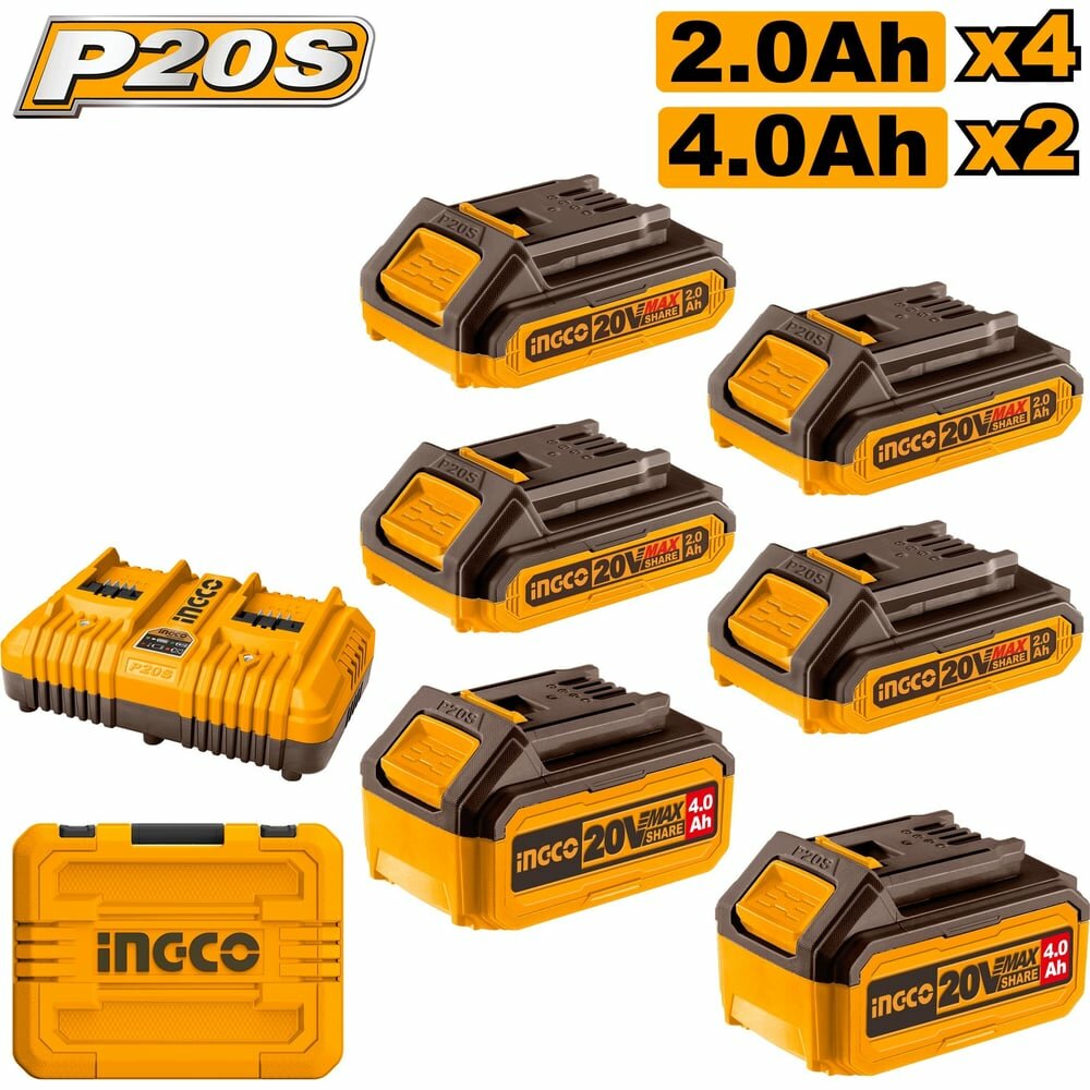 Комплект аккумуляторов INGCO SUPER INDUSTRIAL P20S